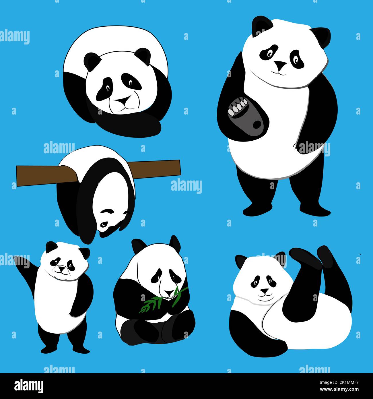 Set of big panda, flat design Stock Vector Image & Art - Alamy