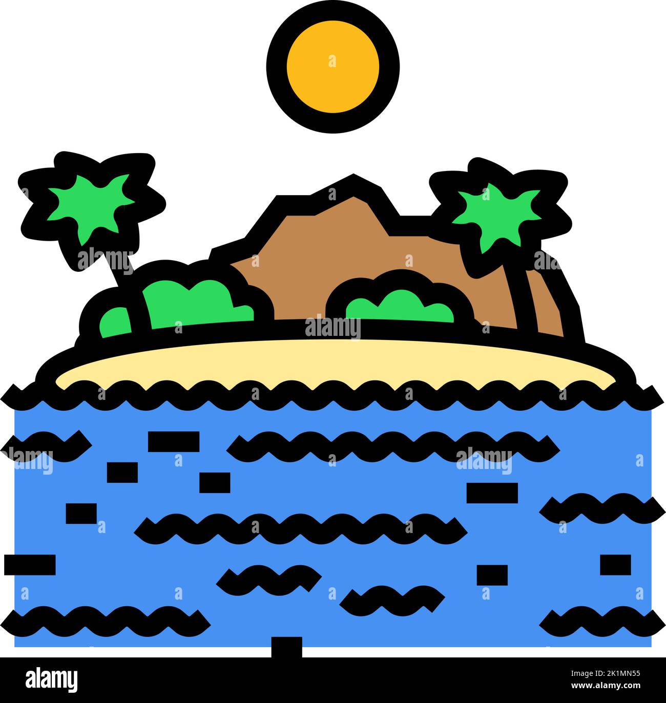 tropical island summer color icon vector illustration Stock Vector ...