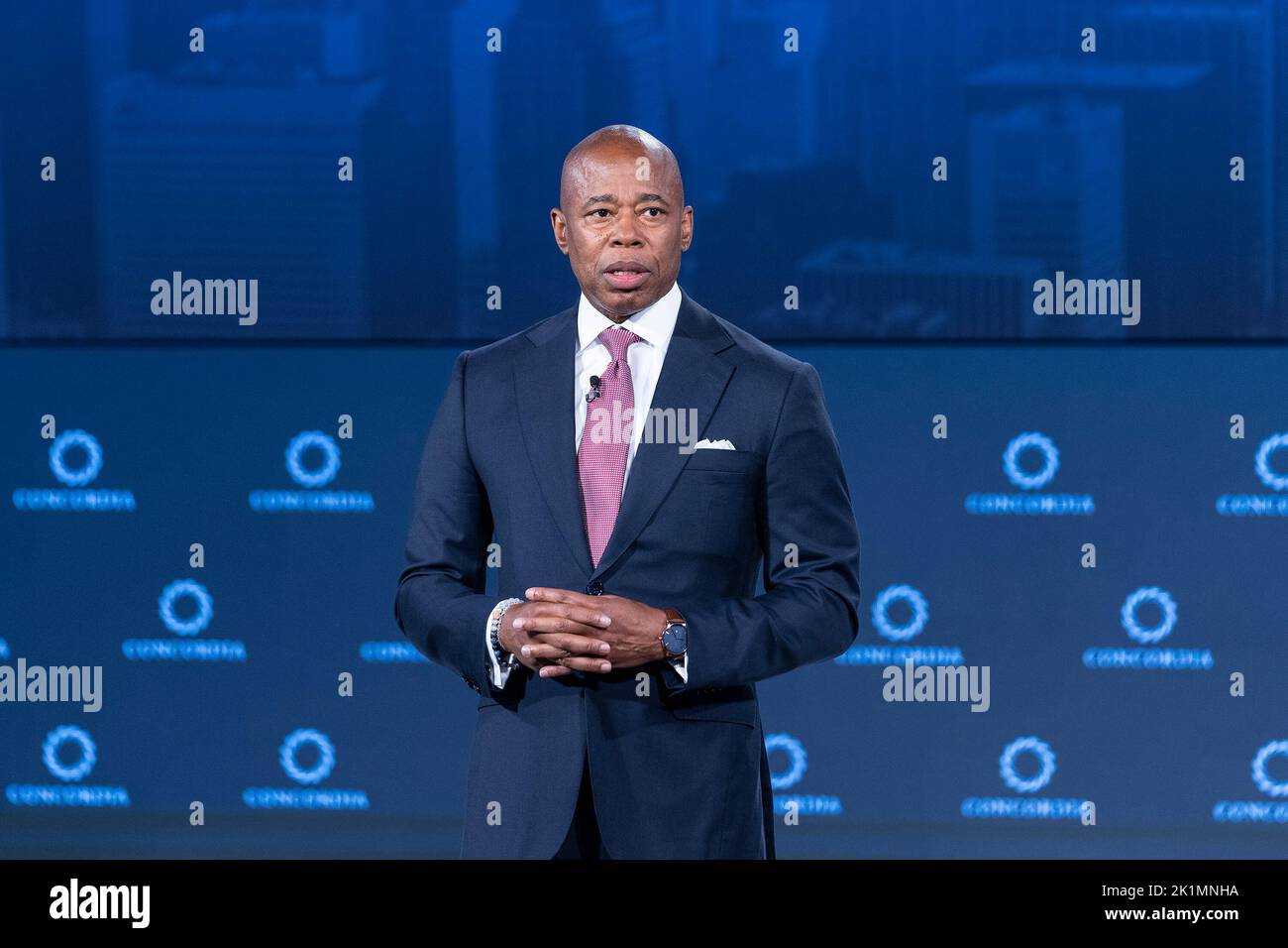 New York, New York, USA. 19th Sep, 2022. Mayor Eric Adams delivers ...