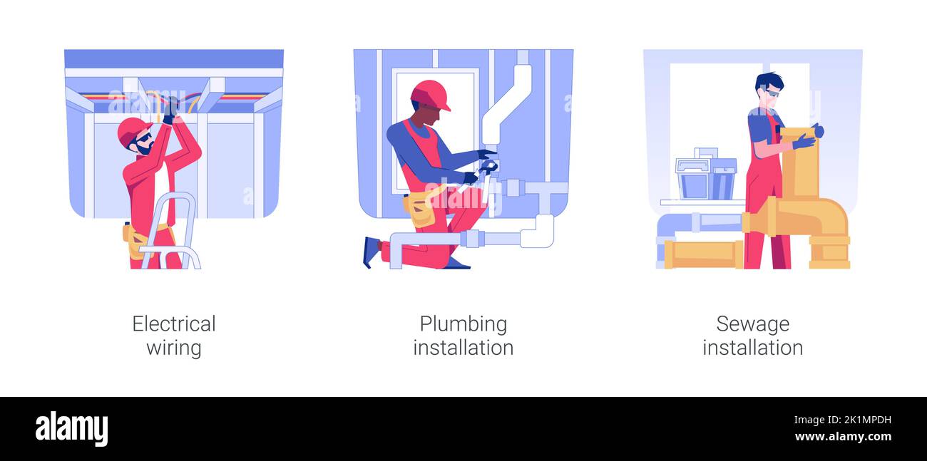 House utility infrastructure isolated concept vector illustration set ...