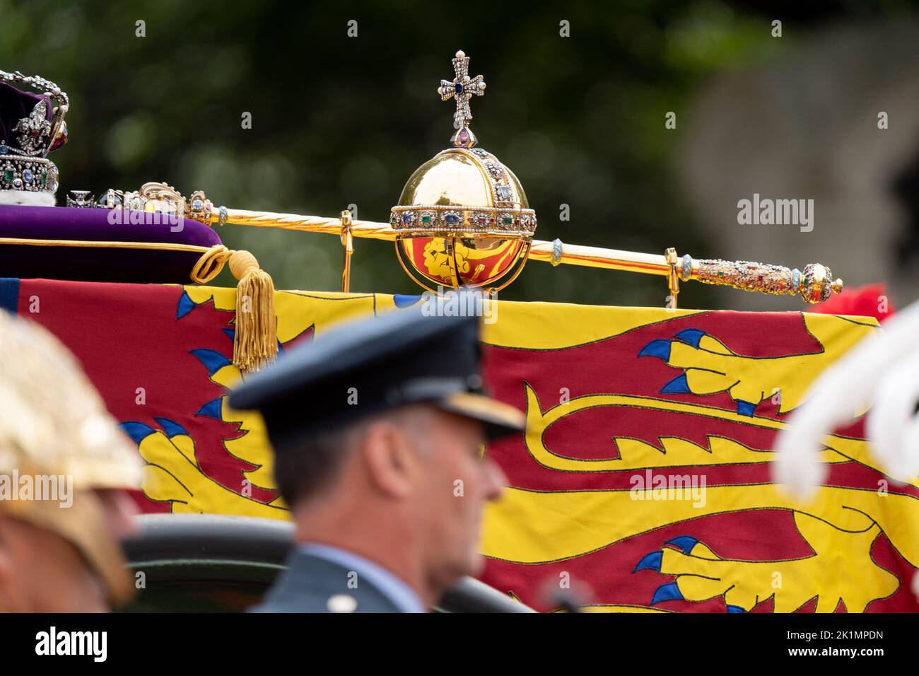 London, UK. 19th Sep, 2022. The Imperial Crown rests on the Royal ...
