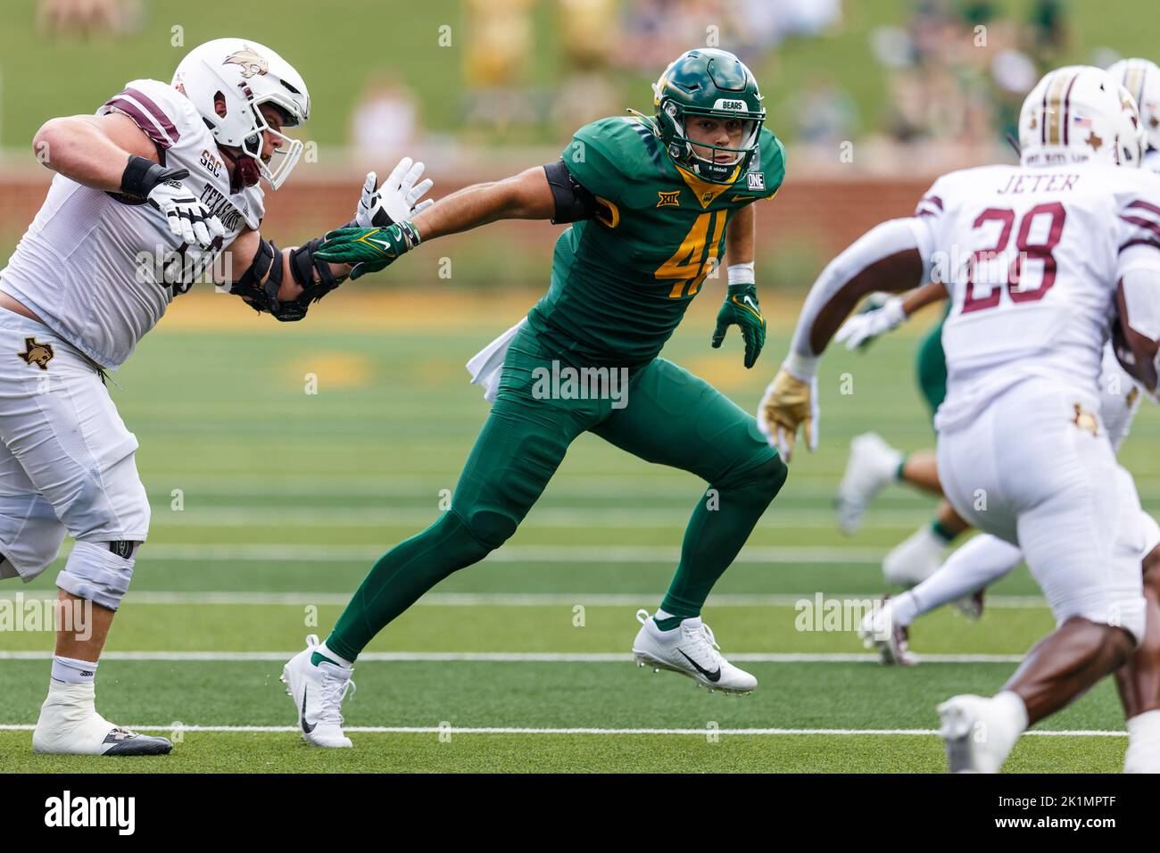 Baylor Bears linebacker Brooks Miller (41) against the Texas State ...