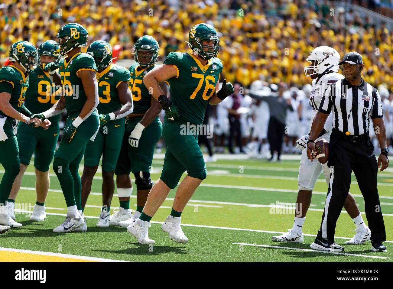 Baylor Bears offensive lineman Connor Galvin (76) against the Texas ...
