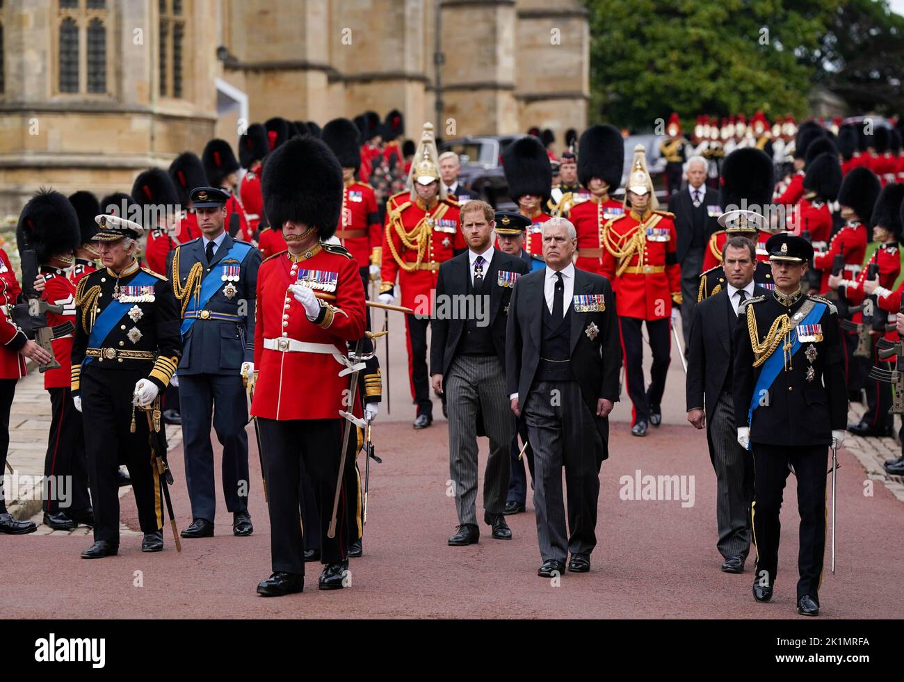 (left to right) King Charles III, the Prince of Wales, the Duke of ...