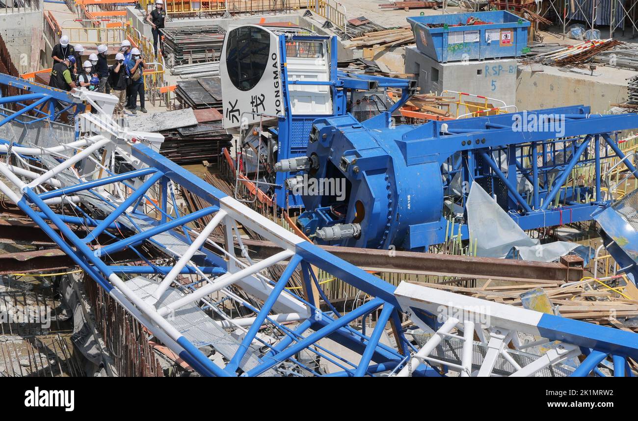 Follow up with a crane collapsed on a construction site on Anderson ...