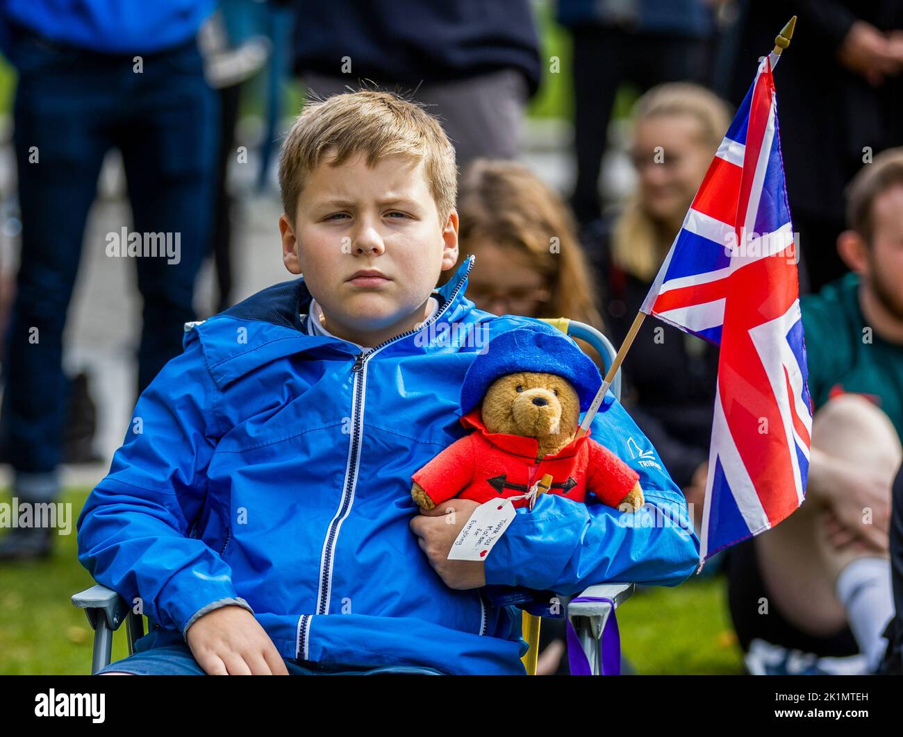 Tom Murray (9) with his Paddington Bear that has a special message ...