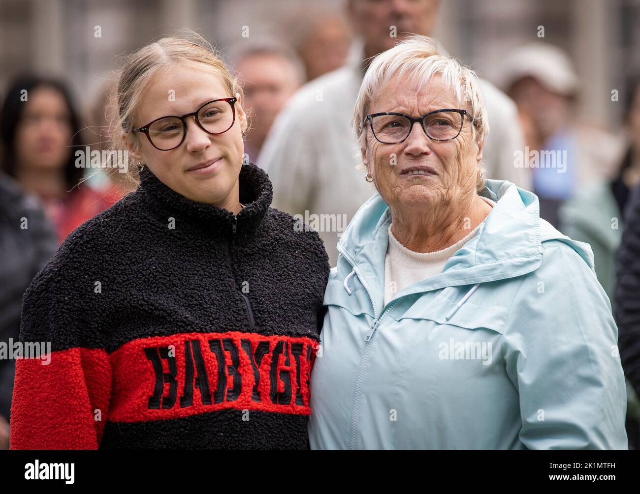Violet Coen 16 (left) holds her grandmother Josephine "Joey" McPolin ...