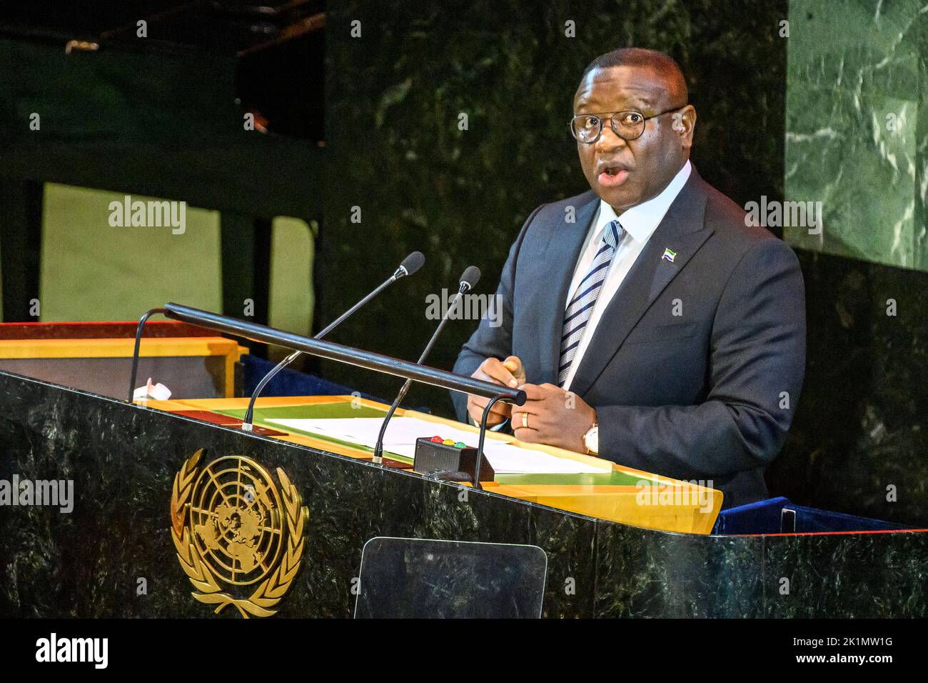 New York, USA. 19th Sep, 2022. Julius Maada Bio, President of the ...