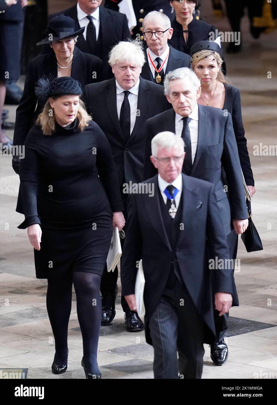 (From 2nd row )Former prime minister Gordon Brown with his wife Sarah ...