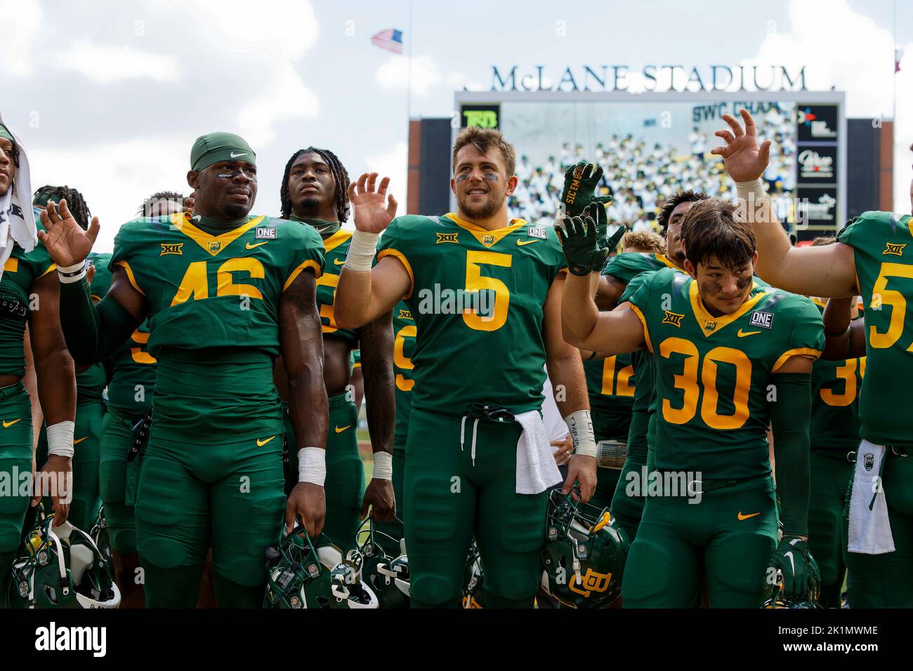 Baylor Bears linebacker Dillon Doyle (5) after the NCAA college ...