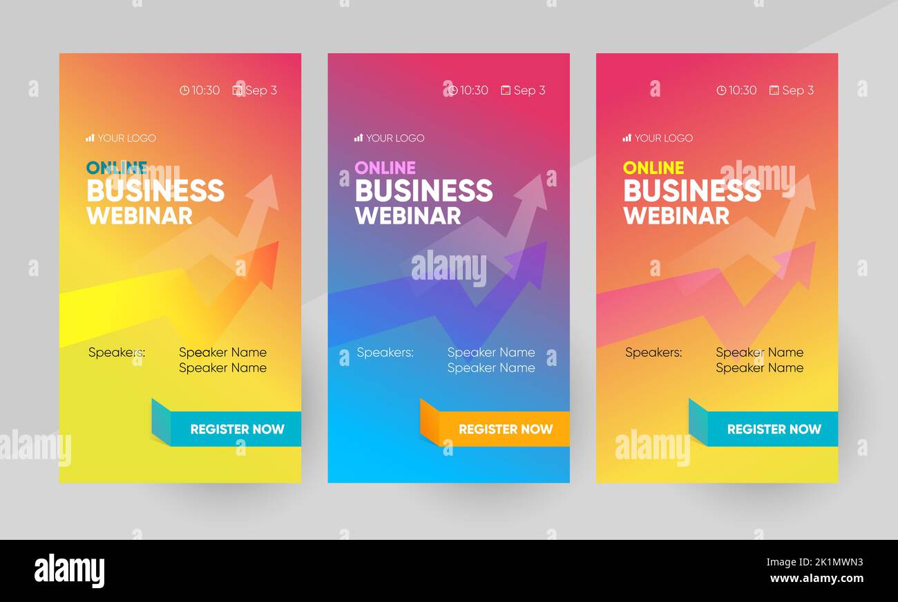 Business webinar social media story layout template. Background and ...