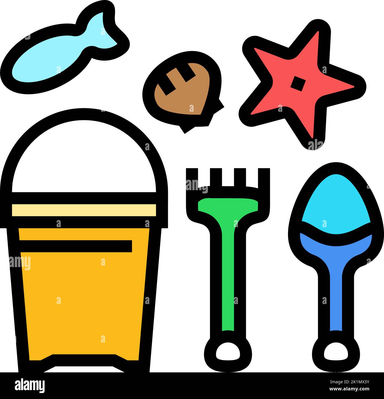 sand toys summer color icon vector illustration Stock Vector Image ...