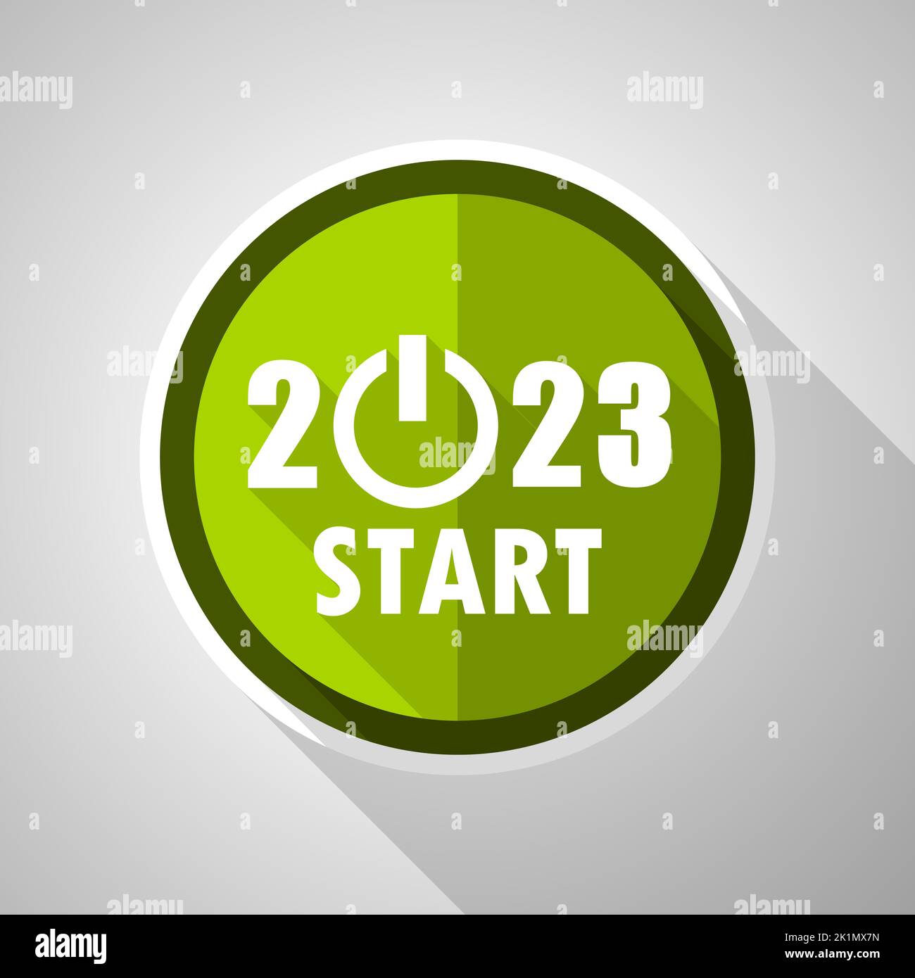 2023 start green vector icon, flat design new year symbol Stock Vector ...