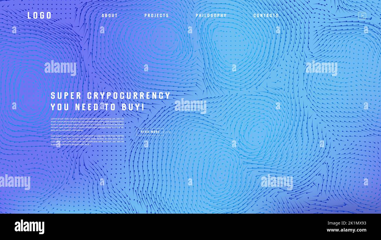 Landing page abstract design with vector field forces matris. Colorful ...