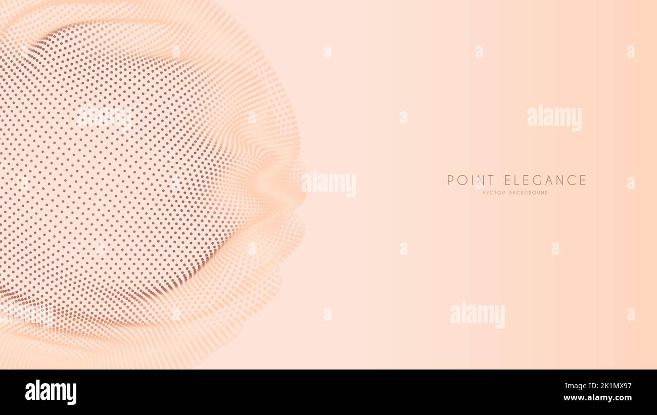 Beige abstract glitch point sphere background. Elegant stylish ...