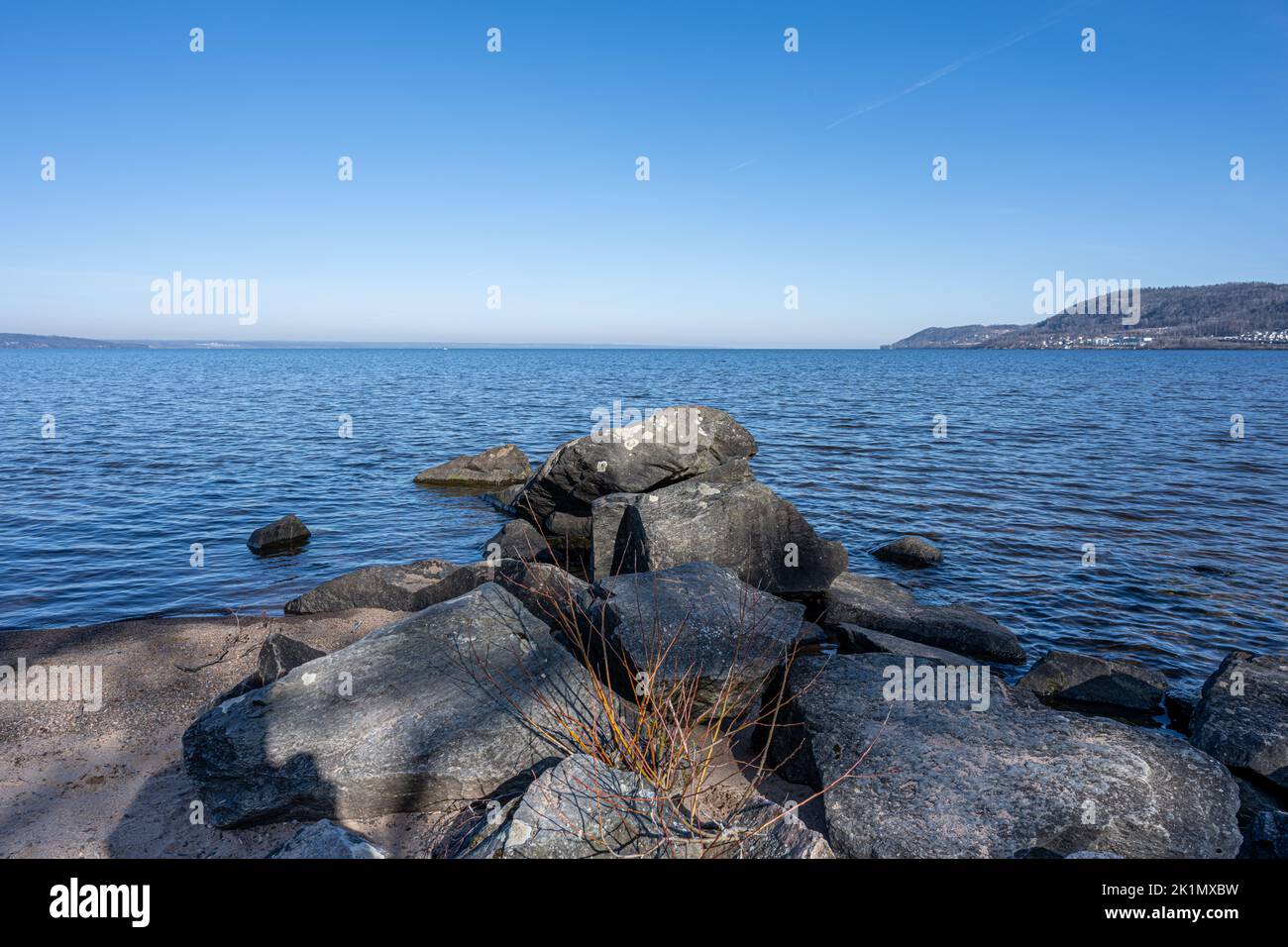 Boulders as a part of a wave breaker in a lake. Picture from Lake ...