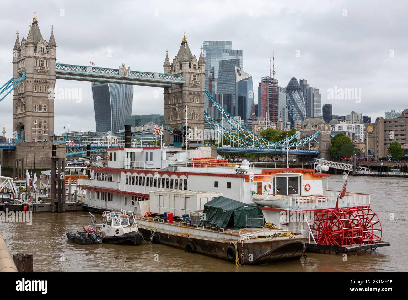 View of the River Thames in London on an Autumn day. Tower bridge and ...
