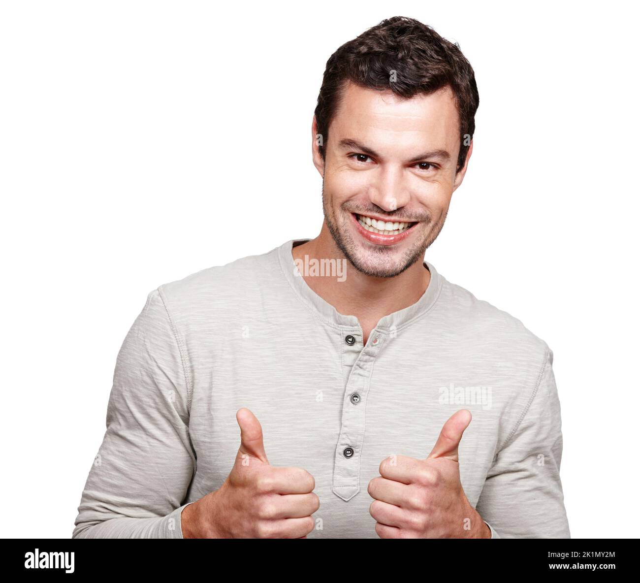 All good. Portrait of a handsome young giving you the thumbs up while ...