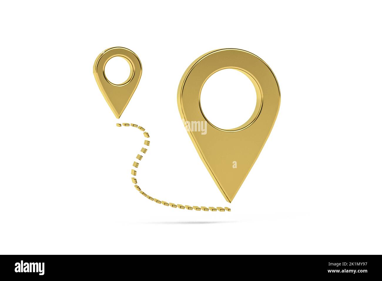 Golden 3d pin icon isolated on white background - 3d render Stock Photo ...