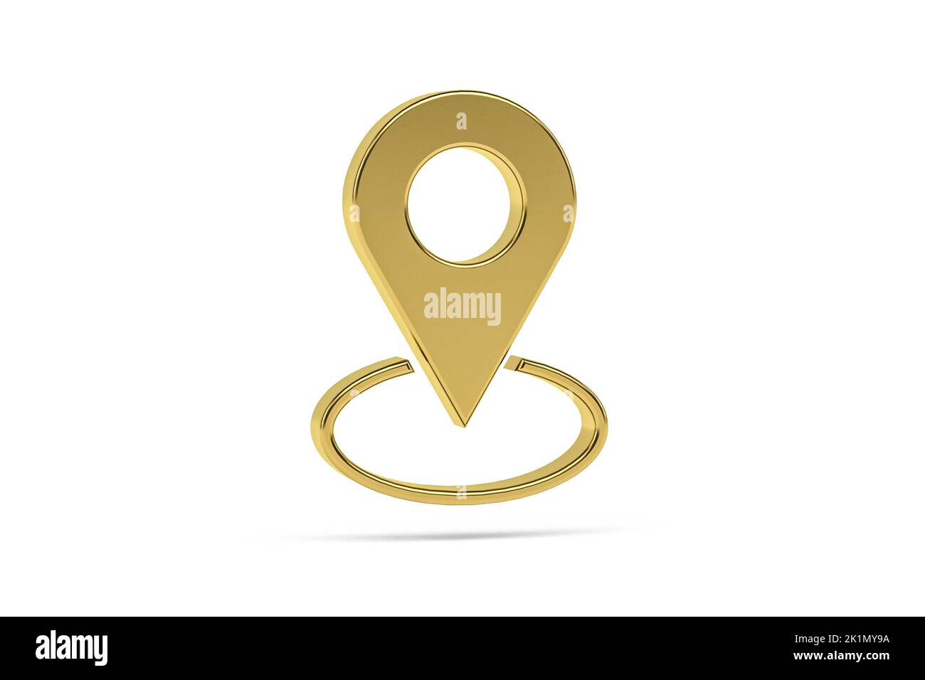 Golden 3d pin icon isolated on white background - 3d render Stock Photo ...