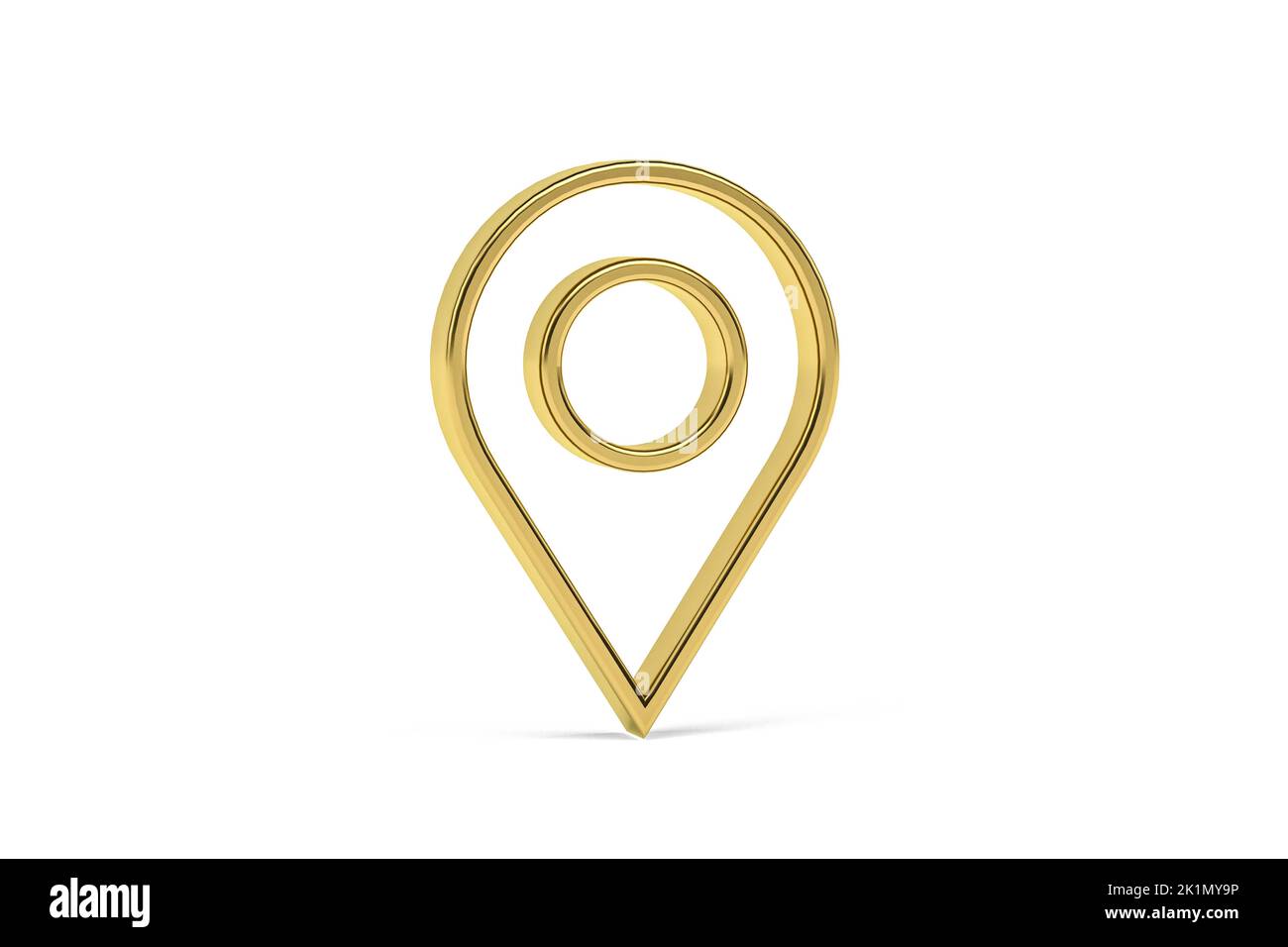 Golden 3d pin icon isolated on white background - 3d render Stock Photo ...