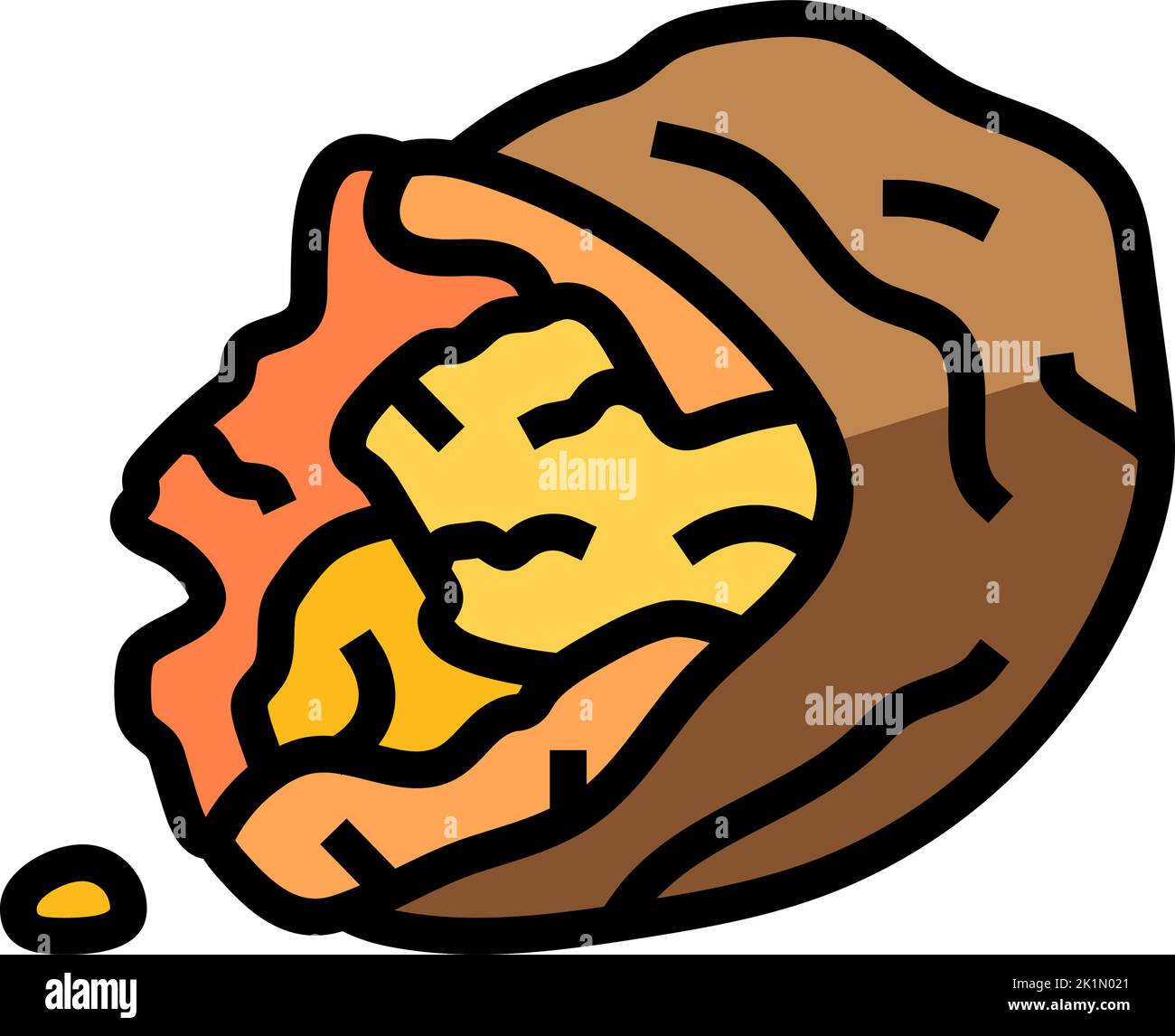 roasted sweet potato color icon vector illustration Stock Vector Image ...