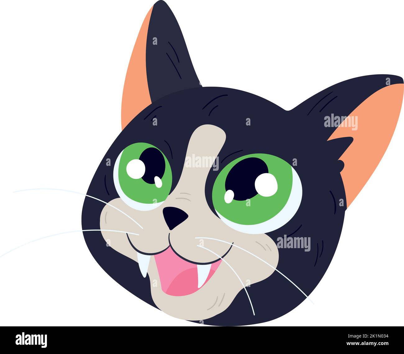 Isolated cute colored cat avatar Vector Stock Vector Image & Art - Alamy