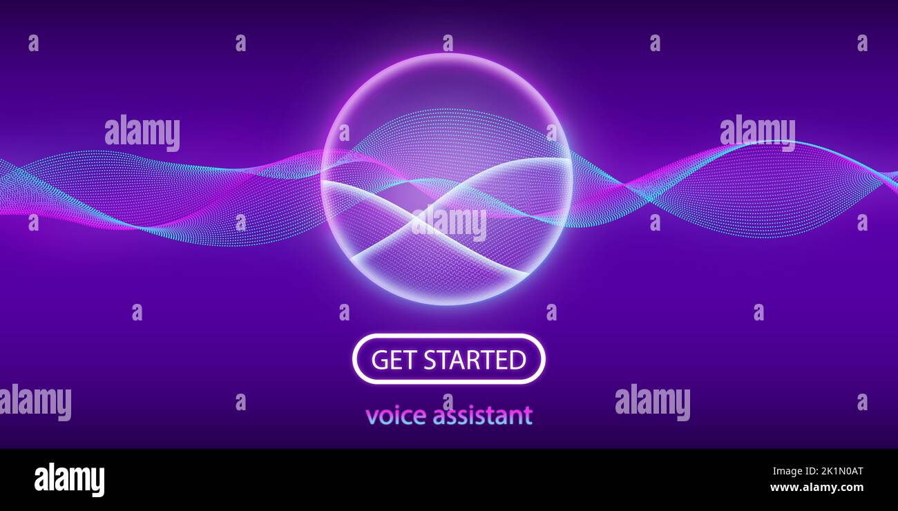 Artificial Intelligence Concept Personal Assistant Get Started Voice Recognition Sound Wave