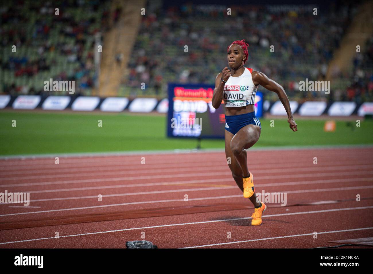 Yanis David participating in the long jump of the European Athletics ...