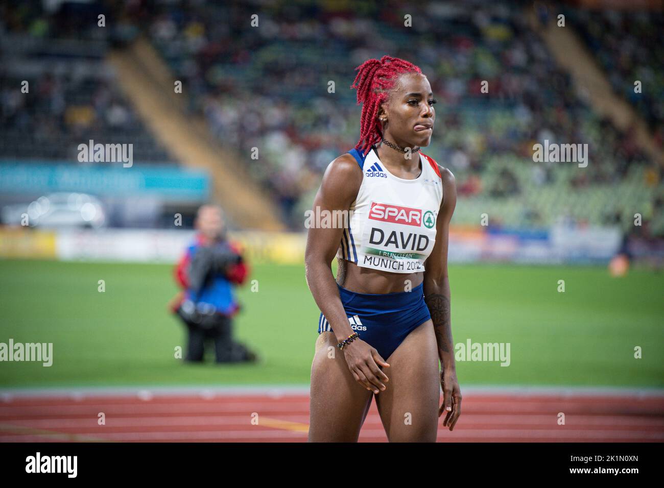Yanis David participating in the long jump of the European Athletics ...