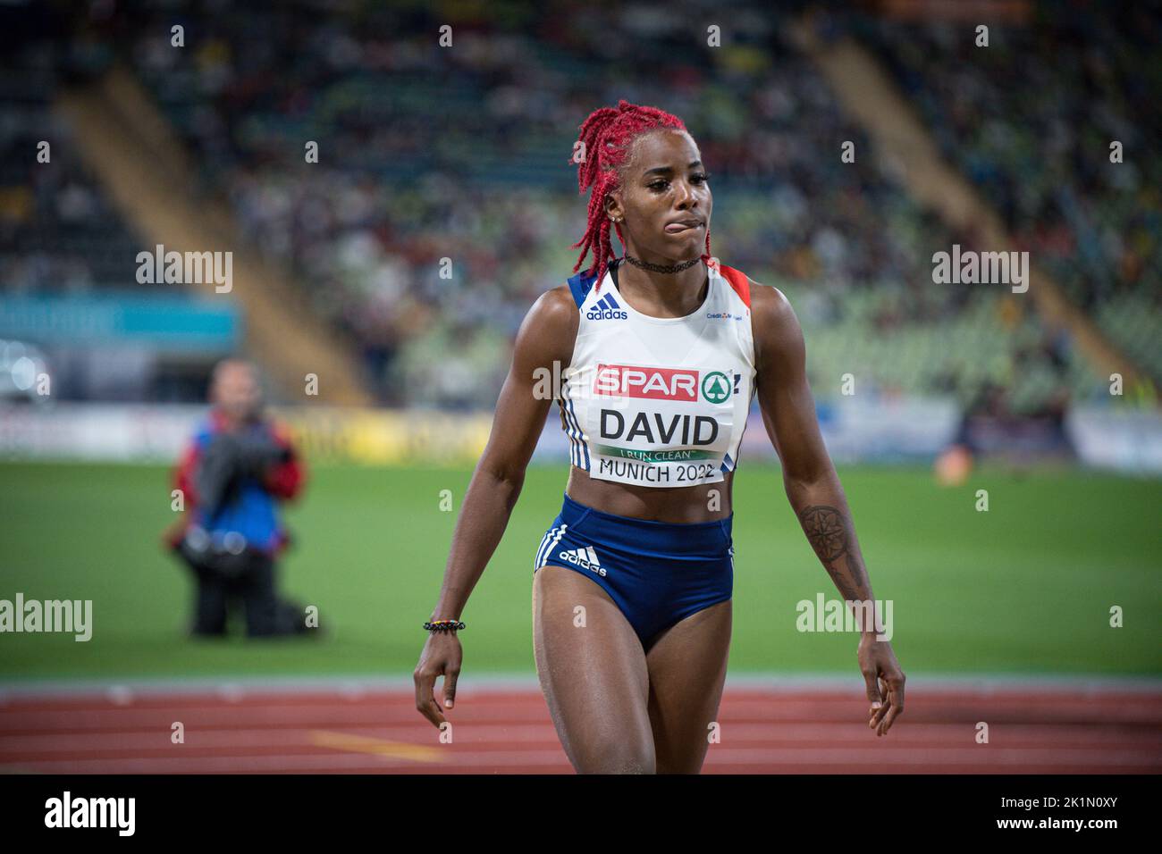 Yanis David participating in the long jump of the European Athletics ...
