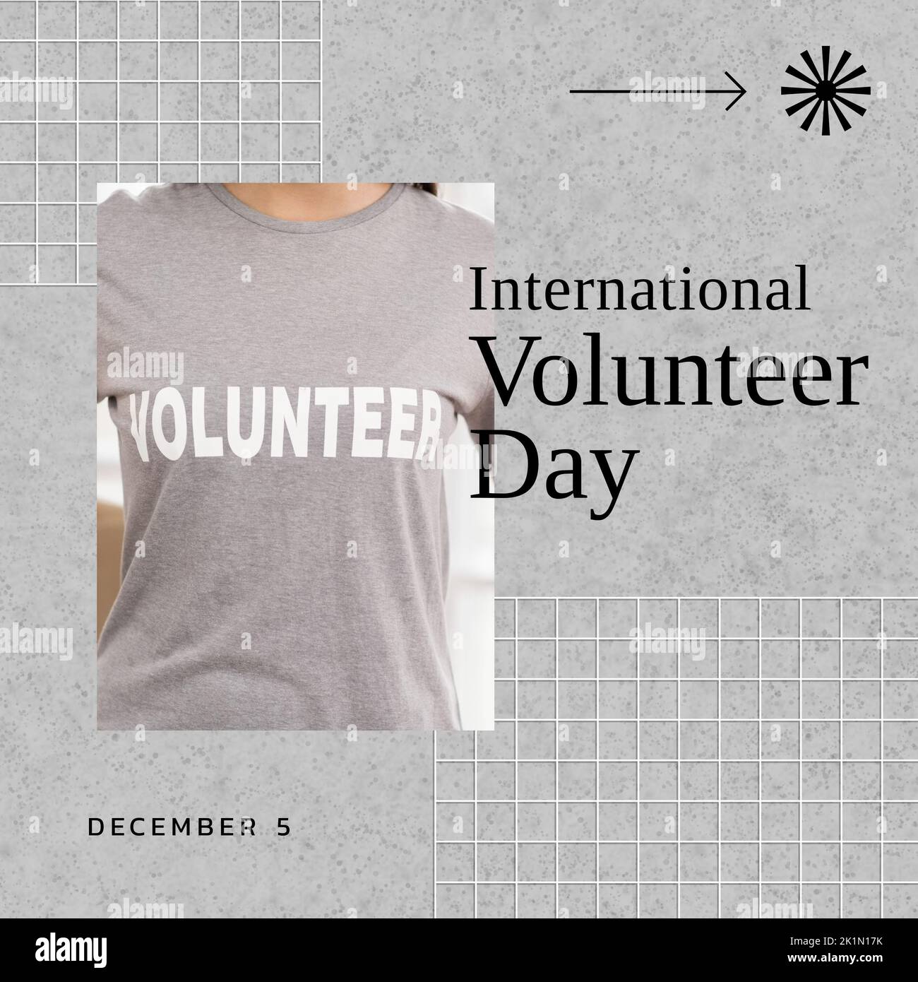 Composite of caucasian woman in volunteer t-shirt and international ...