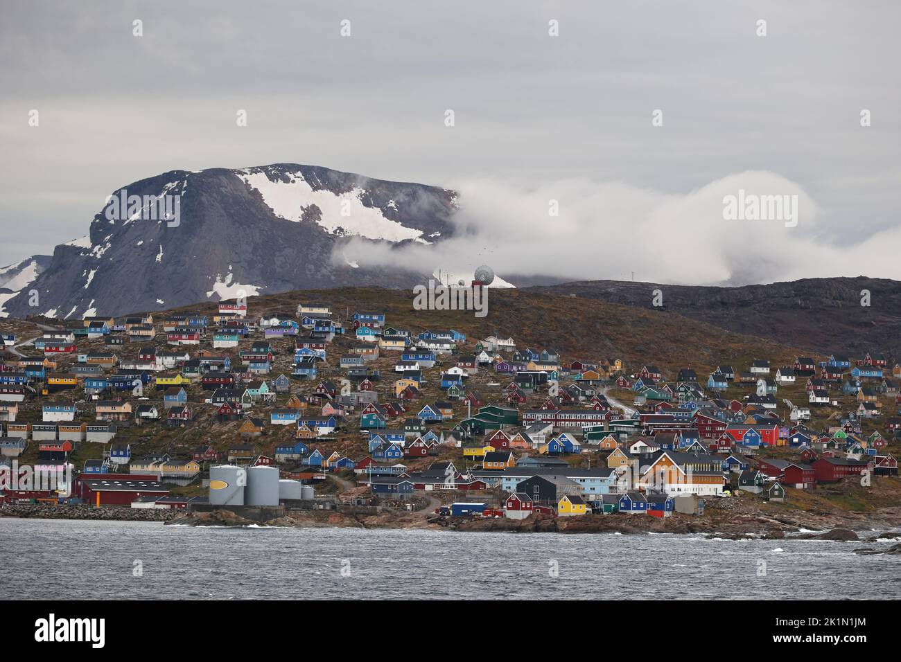 View of the coast from the small municipality of Upernavik, Greenland ...