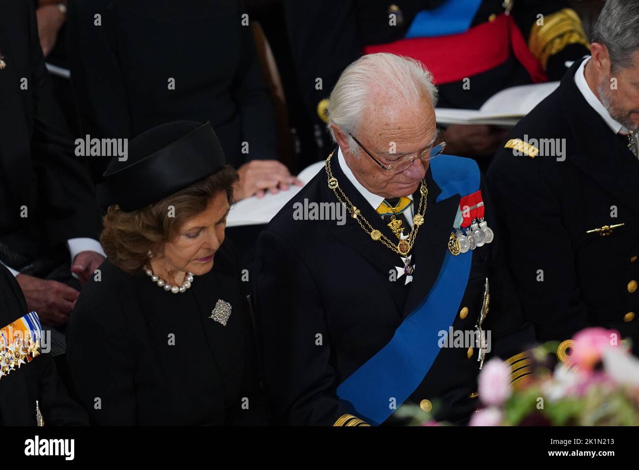 Carl XVI Gustaf, King of Sweden, and Queen Silvia of Sweden attending ...