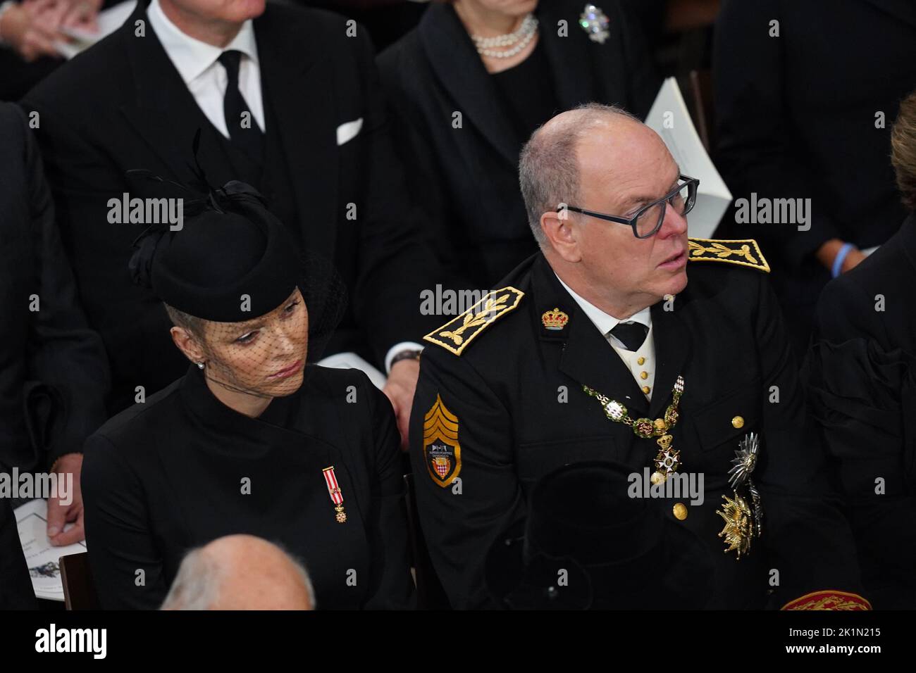 Prince Albert II and Princess Charlene of Monaco attending the State ...