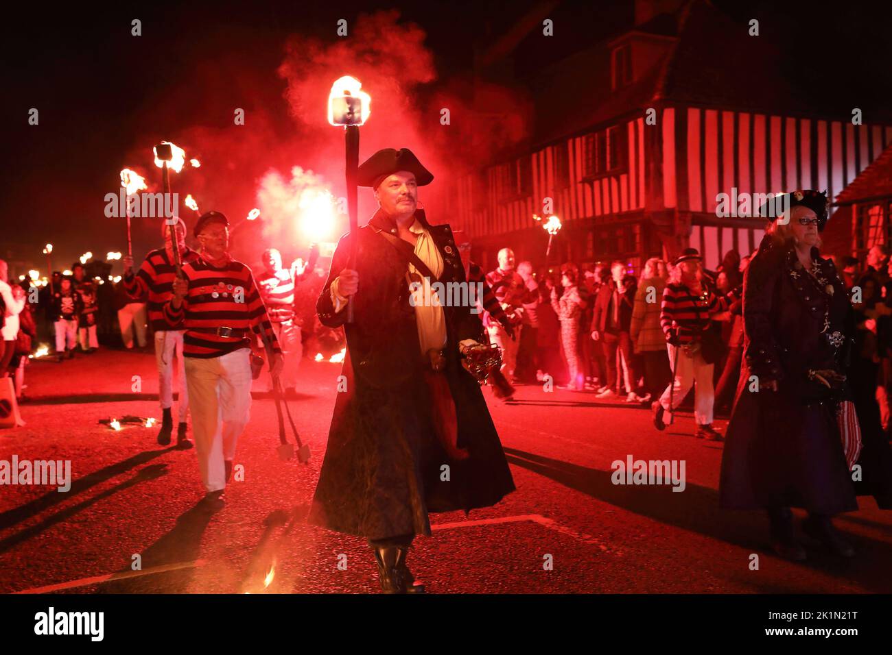 Annual Bonfire procession in Mayfield, one of Sussex's bonfire ...