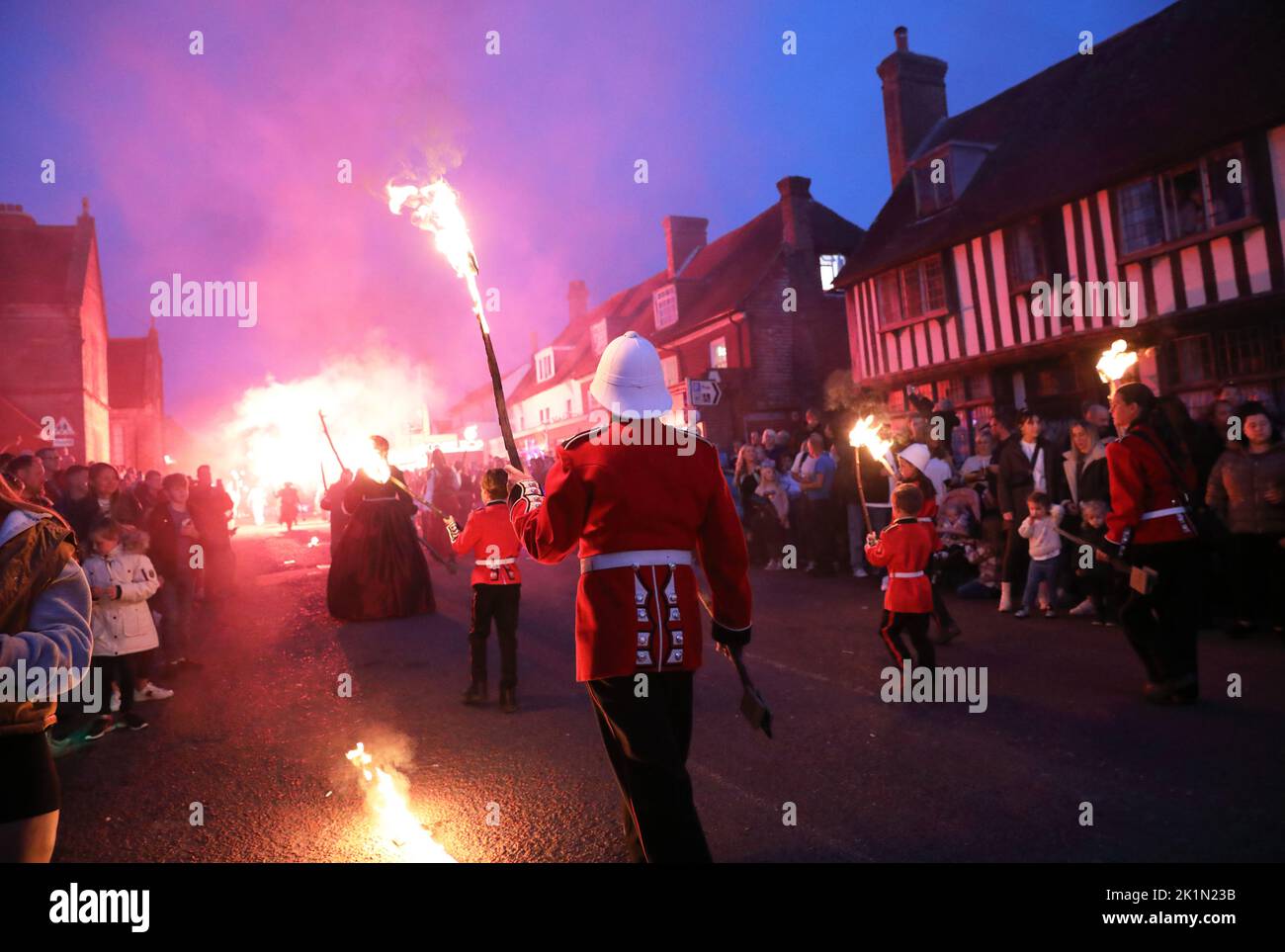 Annual Bonfire procession in Mayfield, one of Sussex's bonfire ...