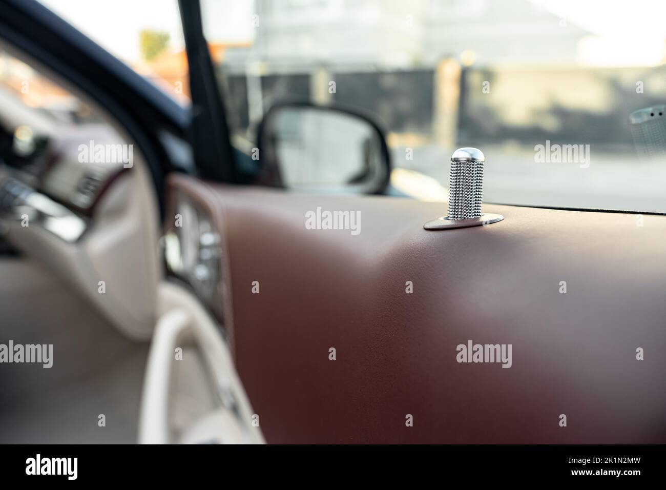 Front handle door panel with buttons of a luxury car Stock Photo - Alamy