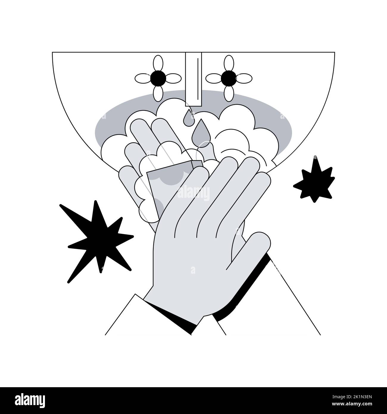 Wash your hands abstract concept vector illustration. Prevent virus ...