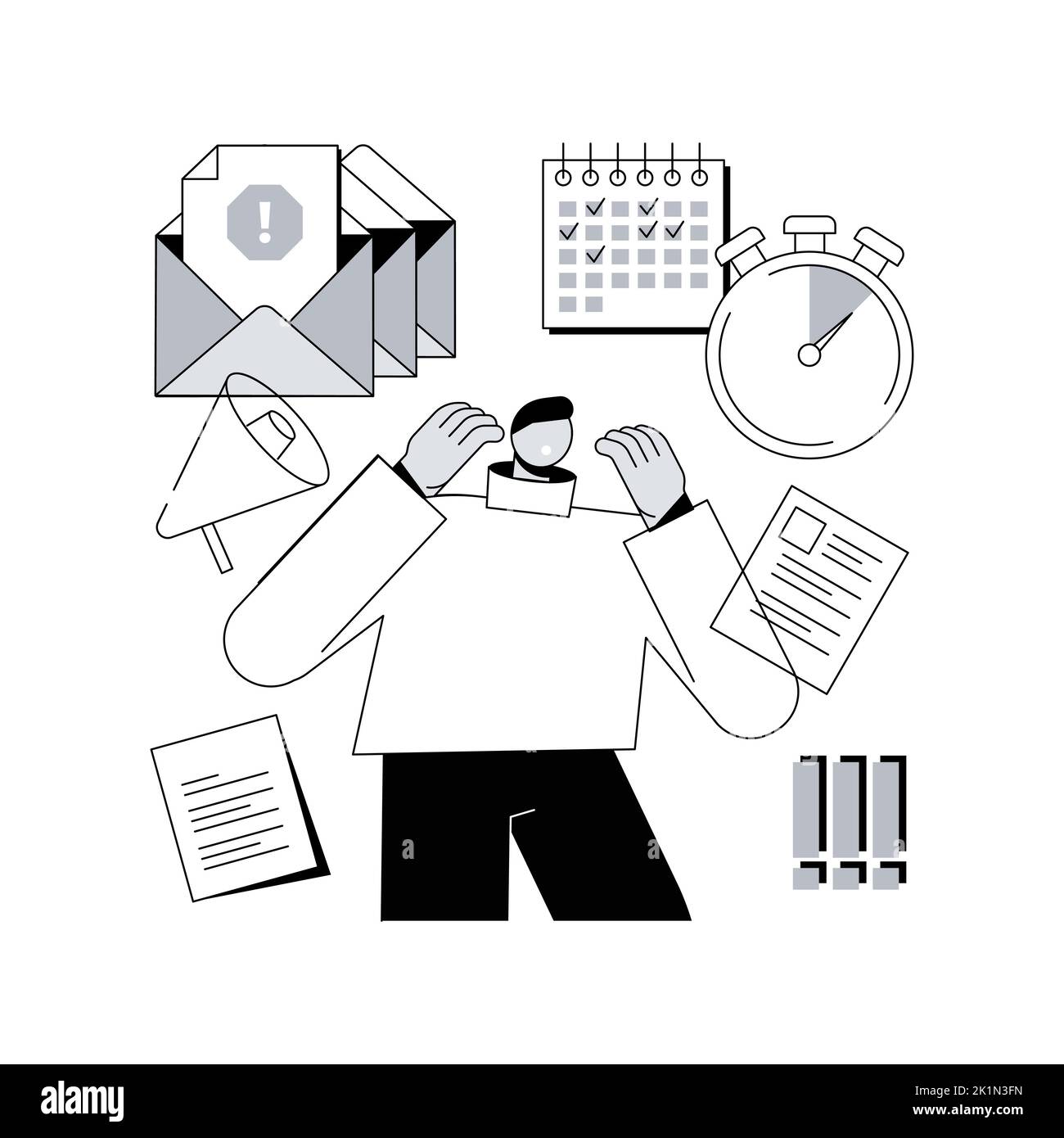 Work pressure abstract concept vector illustration. Stress management ...