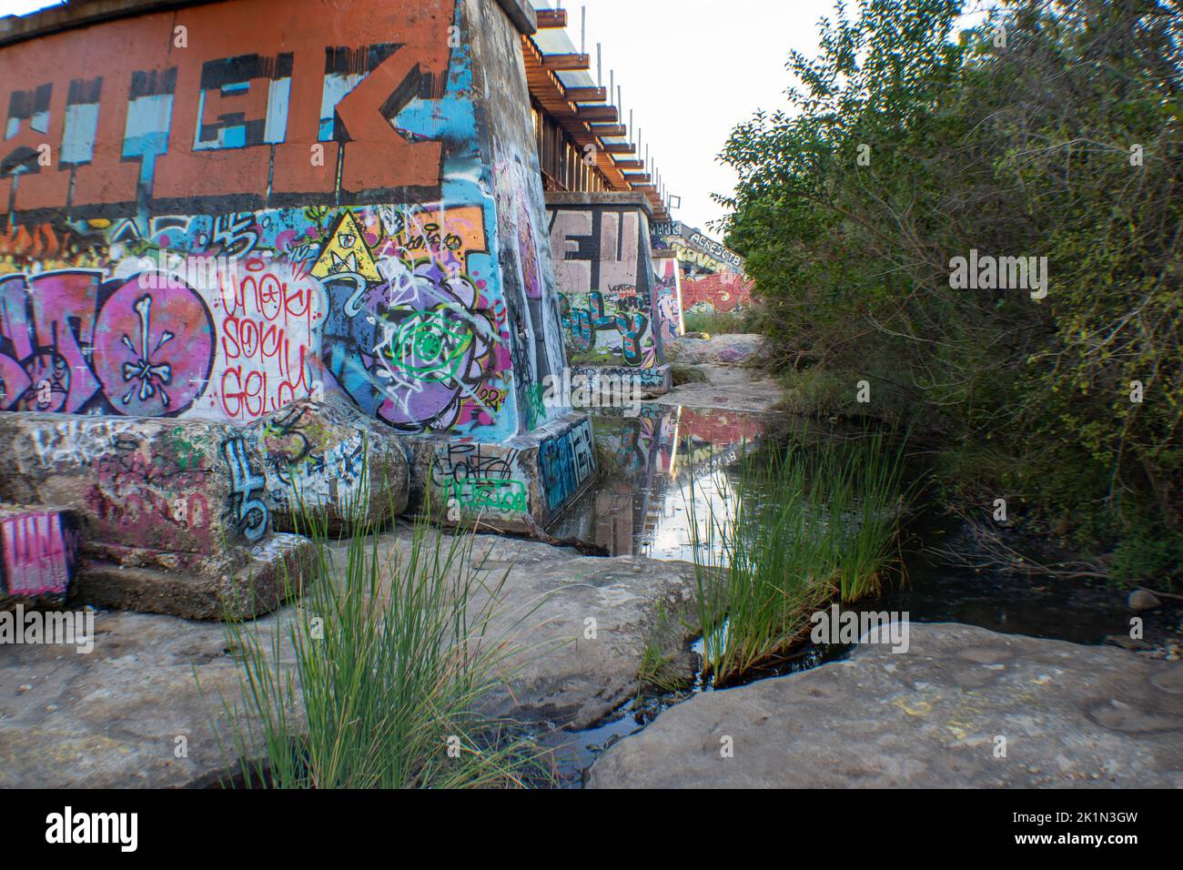 Graffiti on railroad bridge hi-res stock photography and images - Alamy