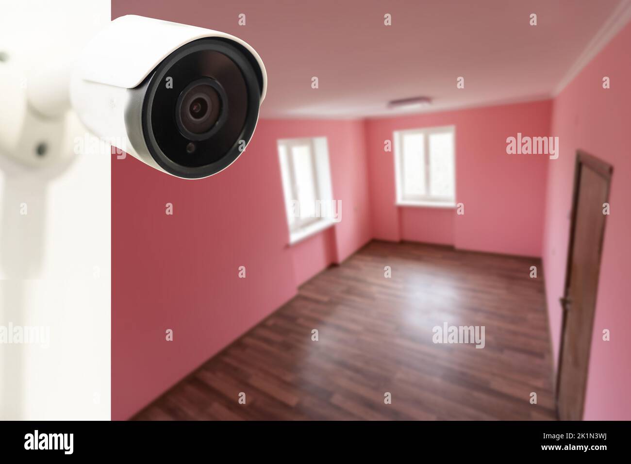 Interior Of Modern Empty Living Room With Security Camera In House ...