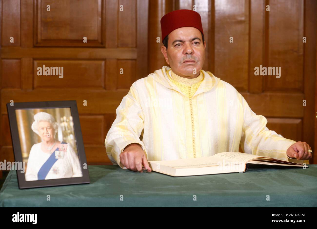 HRH Prince Moulay Rachid of Morocco, signs a book of condolence at ...