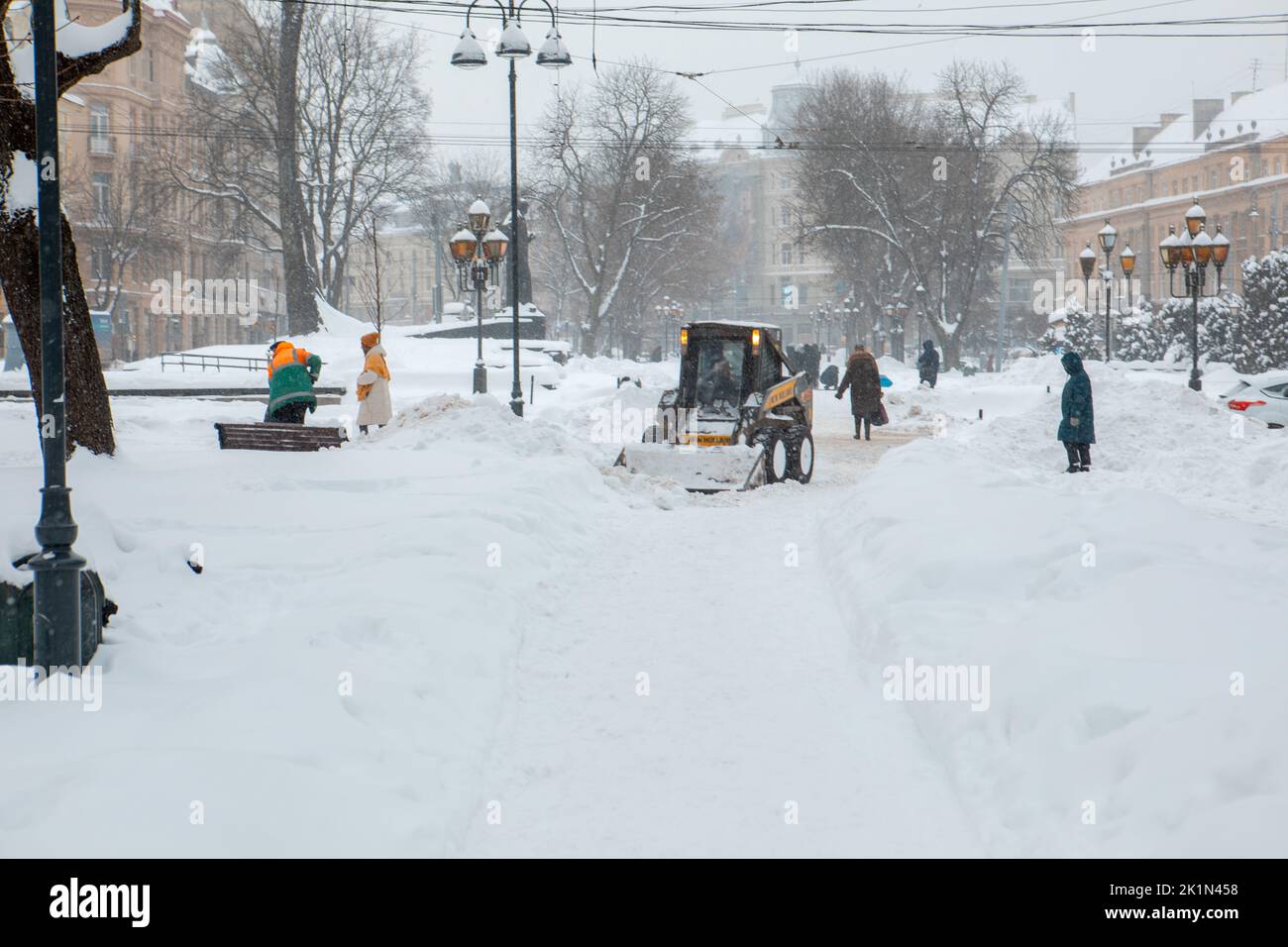 Cleaning streets after snow hi-res stock photography and images - Alamy