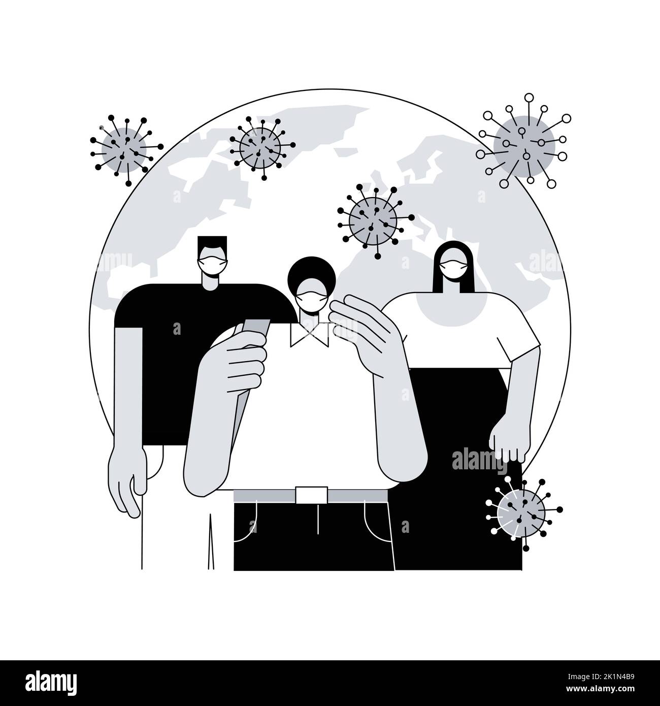 Novel coronavirus nCoV abstract concept vector illustration. Novel ...