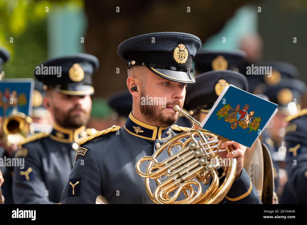 Images of the marching bands during The Queen Elizabeth II State ...