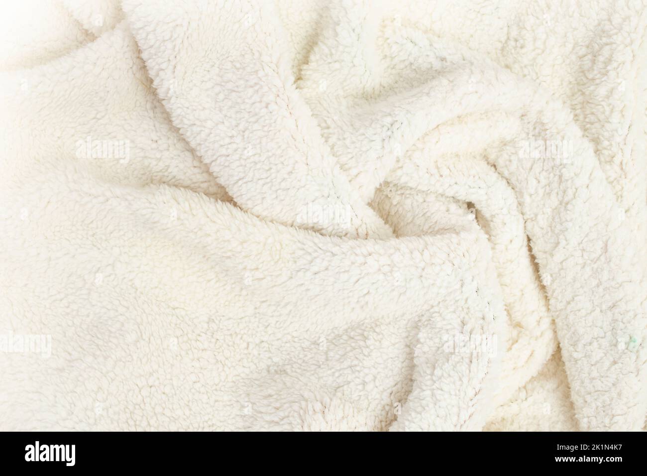 Fluffy blanket folds, abstract close up textured backdrop Stock Photo ...