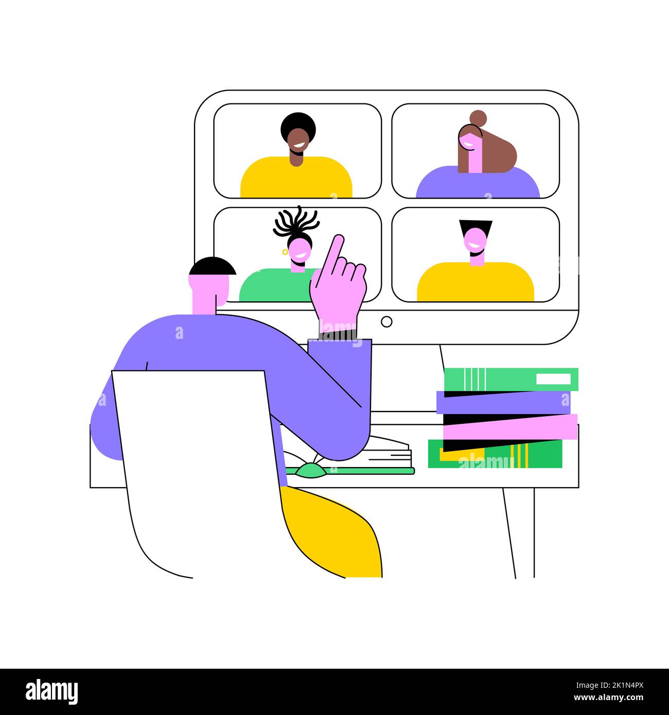 Online discussion isolated cartoon vector illustrations. Group of ...