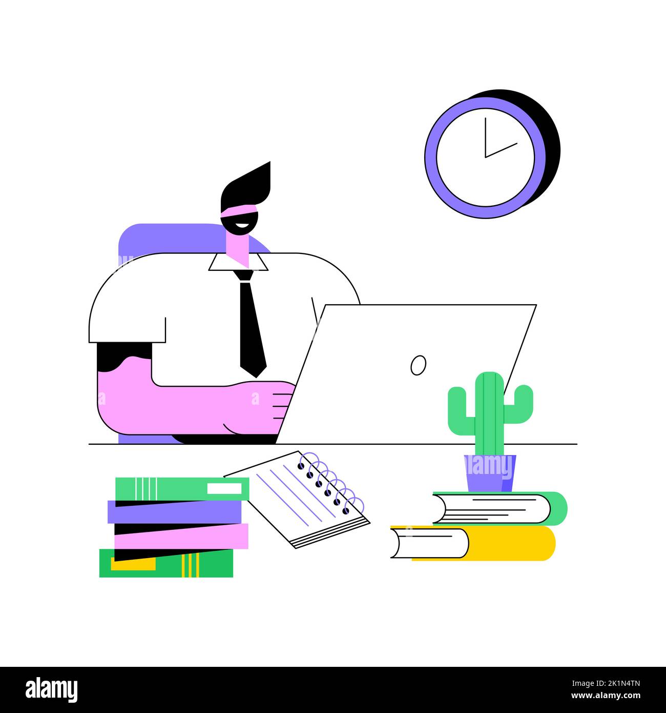 Work and study isolated cartoon vector illustrations. Man looking at ...