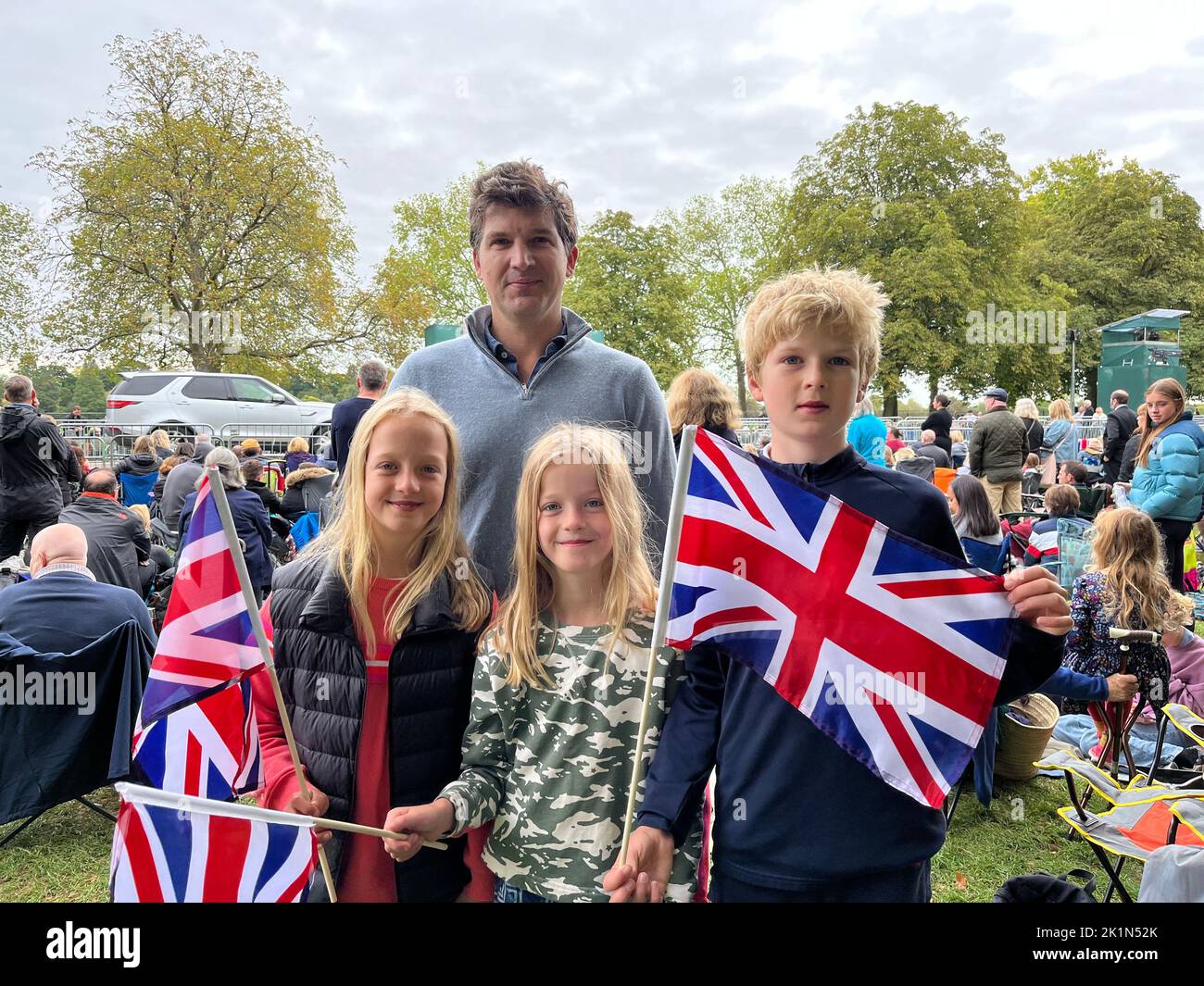 (Left-right) Twins Theadora and Honor, nine and Edward, 11, with their ...